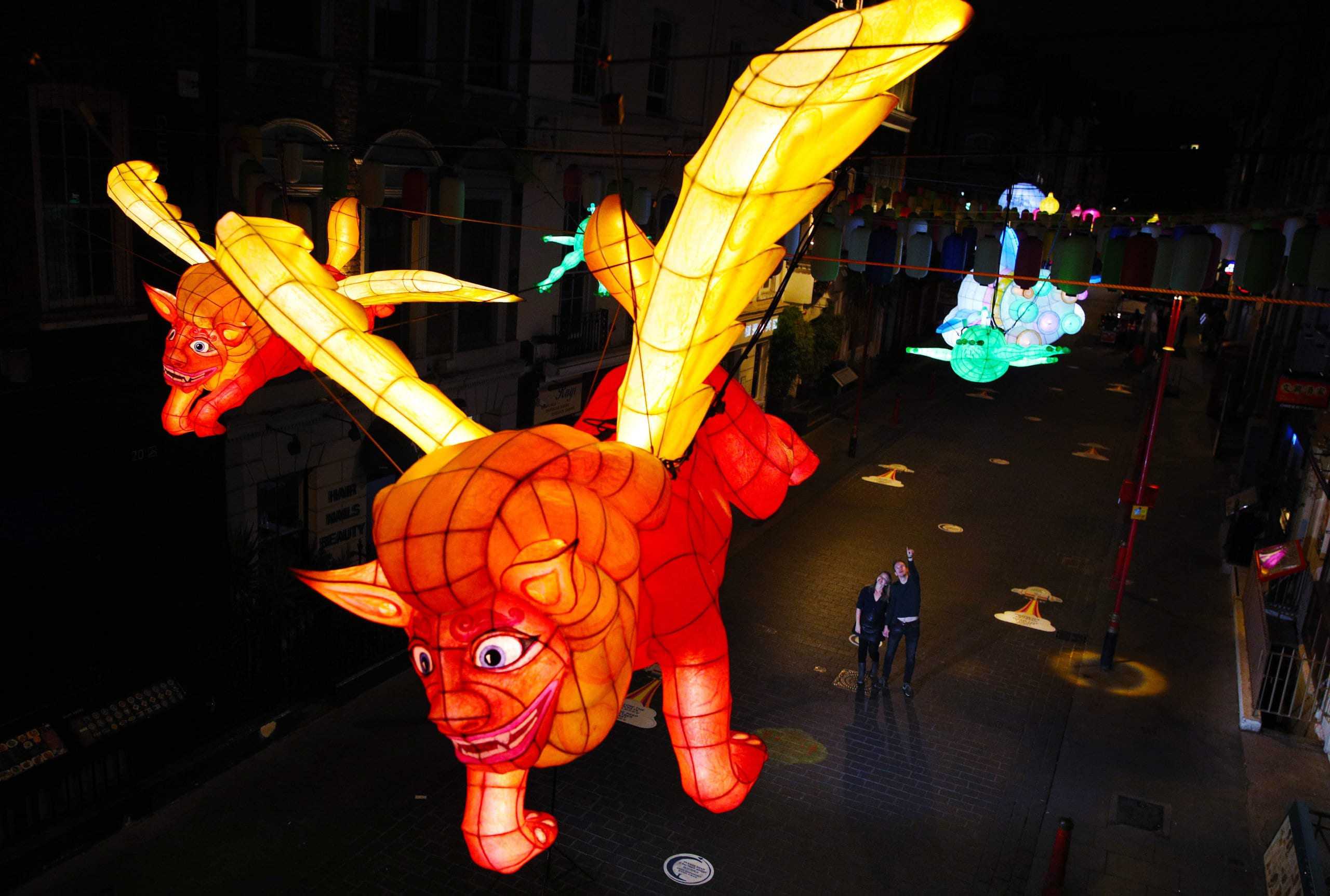 Netflix Lantern Installation London handcrafted by Liverpool company