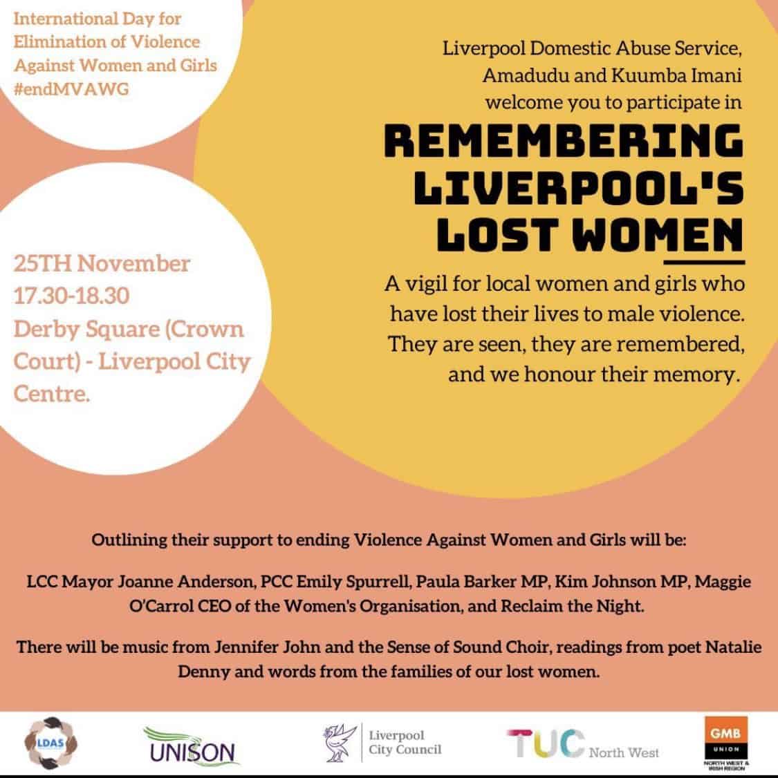 Special vigil held in Liverpool to remember women who lost their lives